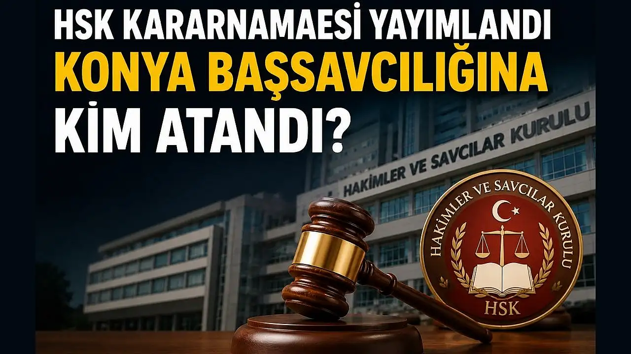 HSK Kararnamesiyle Konya'nın yeni başsavcısı belli oldu